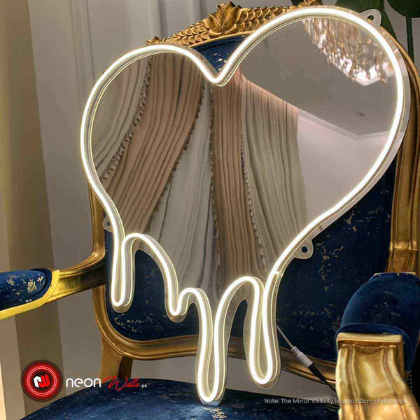 Neon Light - Capture Radiance with Melting Heart Neon Mirror – Neon Walls