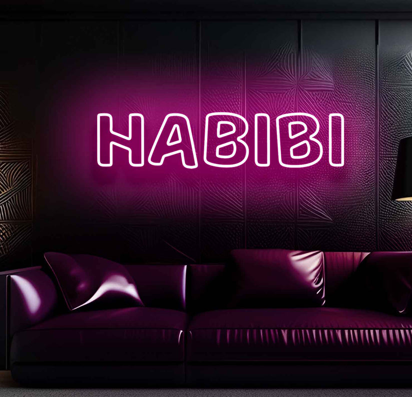 Habibi Neon Sign - Radiate Love with Neon Brilliance – Neon Walls