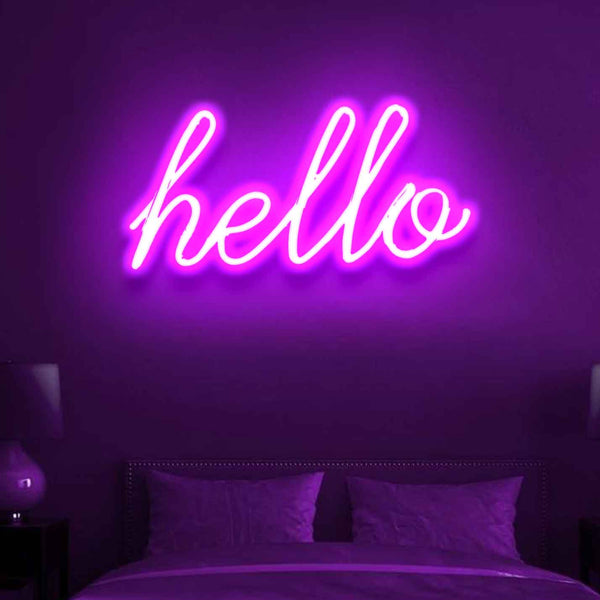 Neon Light Hello Sign - Welcome with Neon Brilliance – Neon Walls