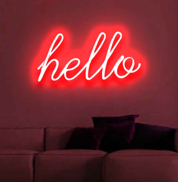 Neon Light Hello Sign - Welcome with Neon Brilliance – Neon Walls