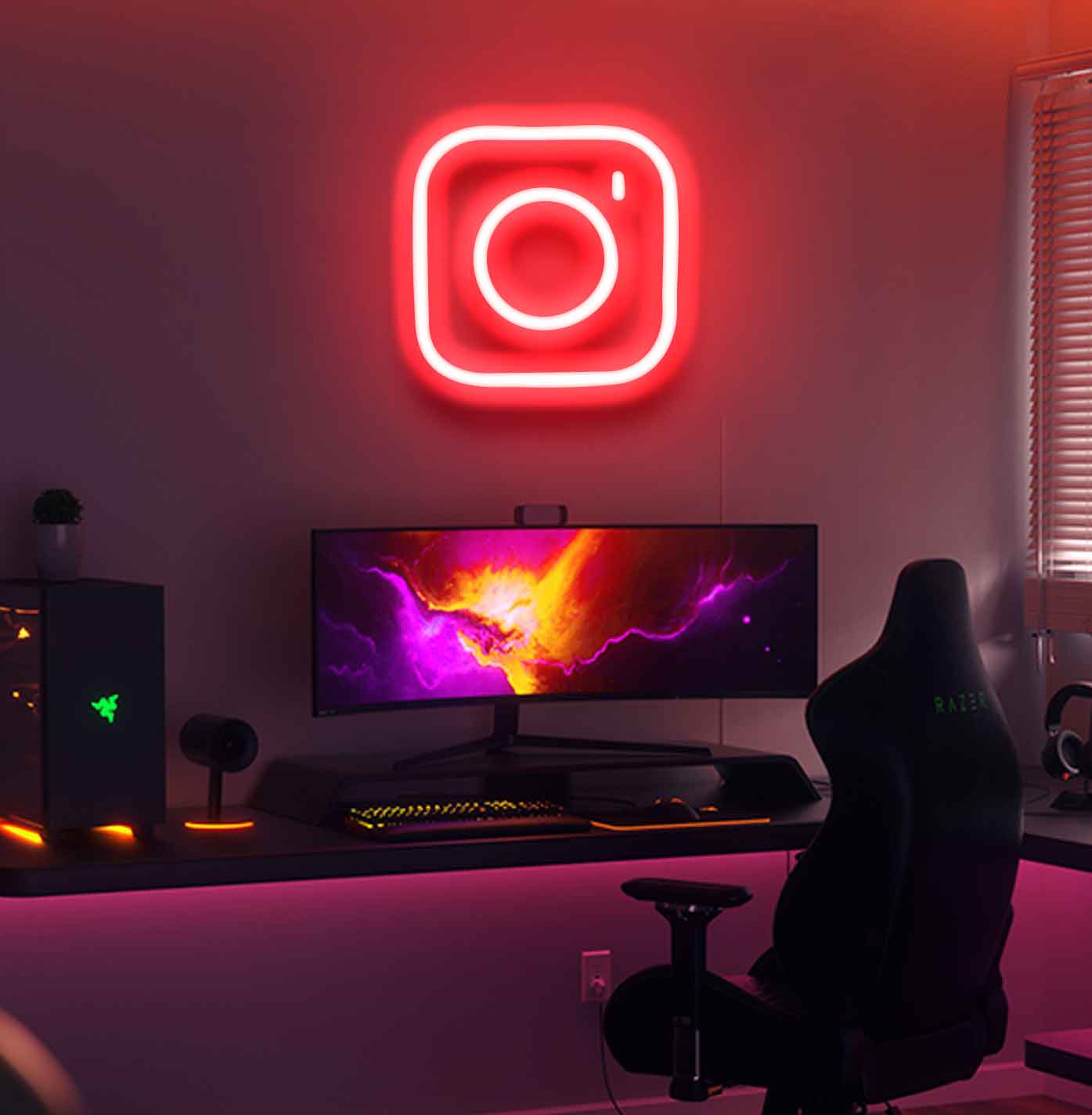 Instagram Logo Neon Sign - A Vibrant Fusion of Social Media – Neon Walls