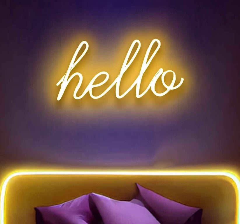 Neon Light Hello Sign - Welcome with Neon Brilliance – Neon Walls