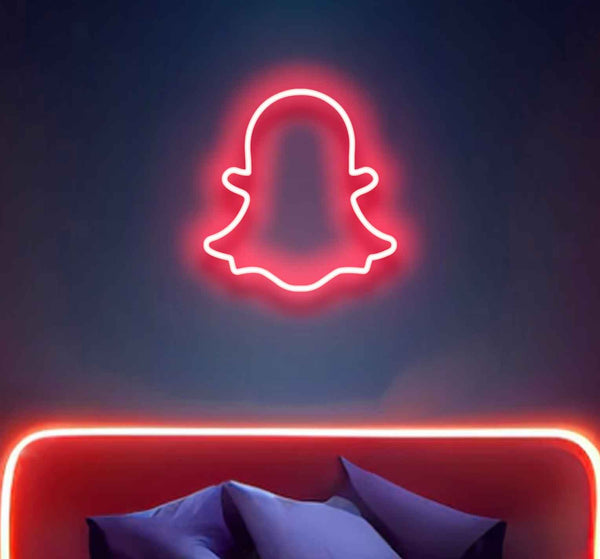 Neon Light Snapchat Logo Sign - Shine with Social Media Brilliance ...