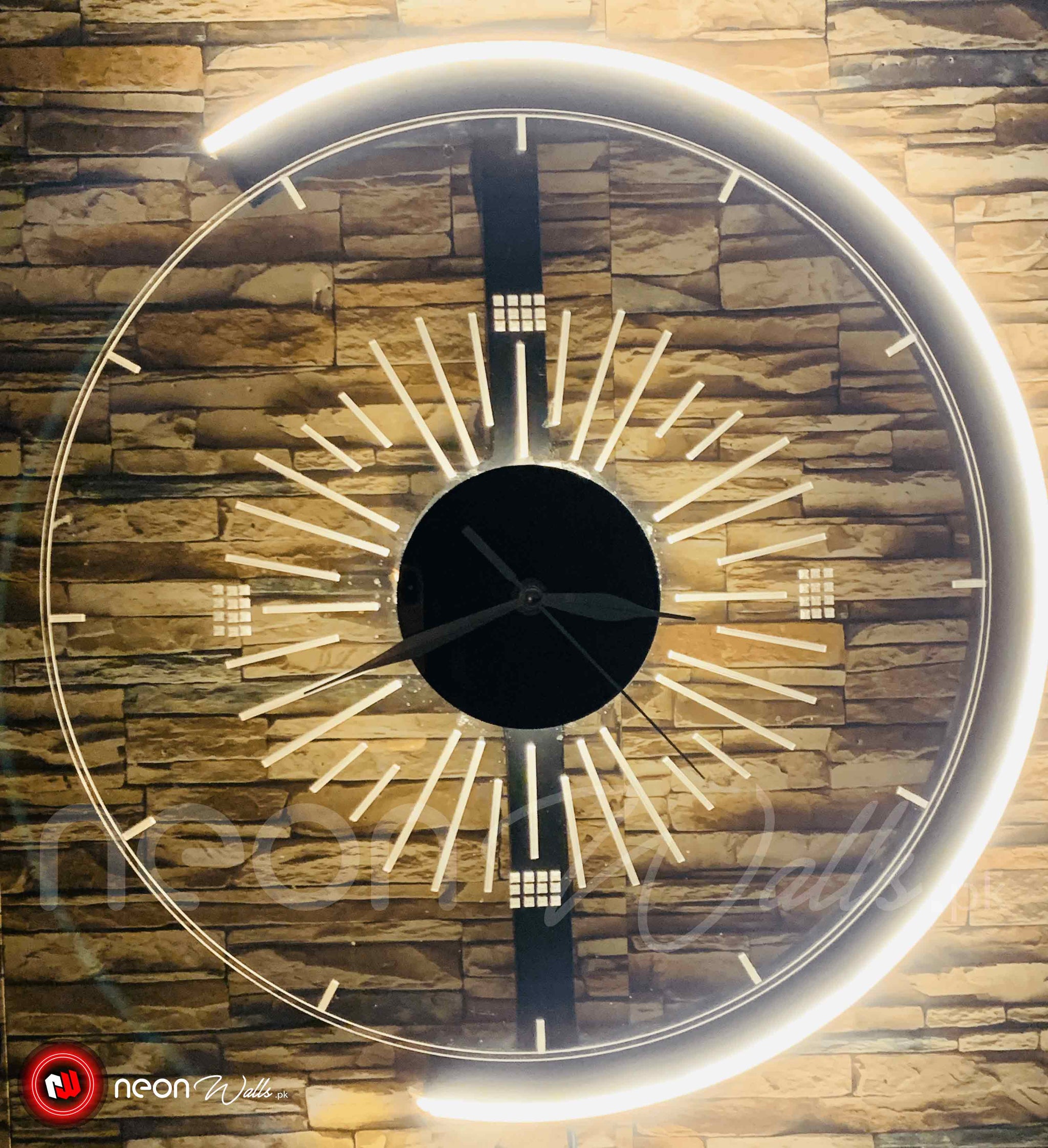 Neon Light Premium C Shape Decorative Wall Art Clock – Neon Walls