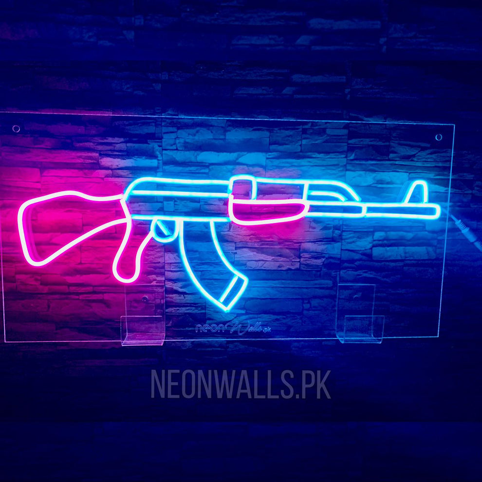 AK-47 Gun Neon Sign – Neon Walls